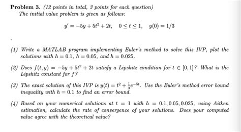 Solved Problem Points In Total Points For Each Chegg