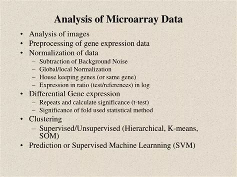 ppt analysis of microarray data powerpoint presentation free