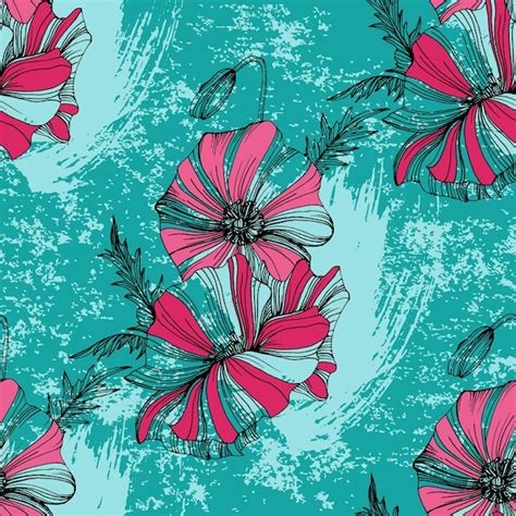 Premium Vector Poppy Seamless Pattern