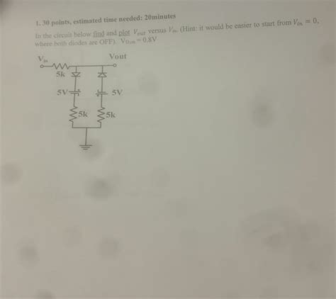 Solved In The Circuit Below Find And Plot V Out Versus V In Chegg Com