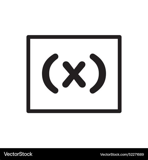 Variable Symbol Icon Black Line Art Logo Vector Image