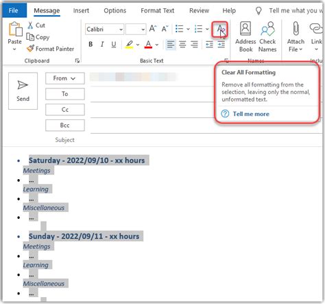 Removing Text Formatting In Microsoft Outlook Word And Powerpoint