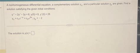 Solved A nonhomogeneous differential equation, a | Chegg.com