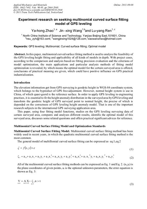 Experiment Research On Seeking Multinomial Curved Surface Fitting Model