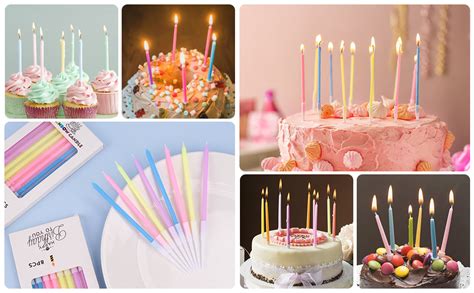 32 Pcs Rainbow Birthday Candles Cake Candles With Holders Pastel