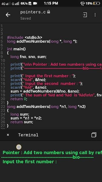 C Program Call By Reference Addition Programming In C C Language Programming For