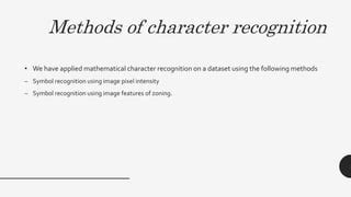 Handwritten Mathematical Symbol Recognition PPTX Science