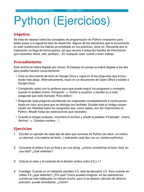 Python Ejercicios Python Lenguaje De Programación Archivo De