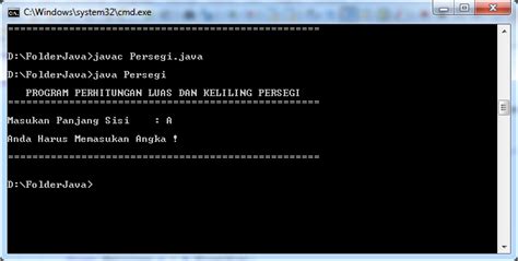 KurniadiSan S Blog Contoh Program JAVA Perhitungan Luas Dan Keliling Persegi