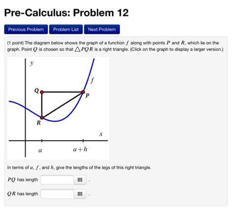 Solved Pre Calculus Problem 12 Previous Problem Problem Chegg Com