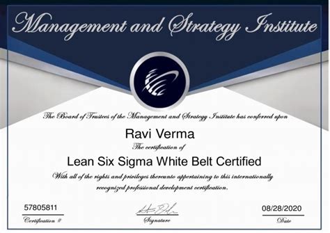 ravi verma on linkedin completed certification of lean six sigma white