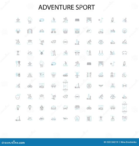 Adventure Sport Icons Signs Outline Symbols Concept Linear Illustration Line Collection Stock