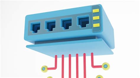 3d model 3d icon of switch network device on computer network for