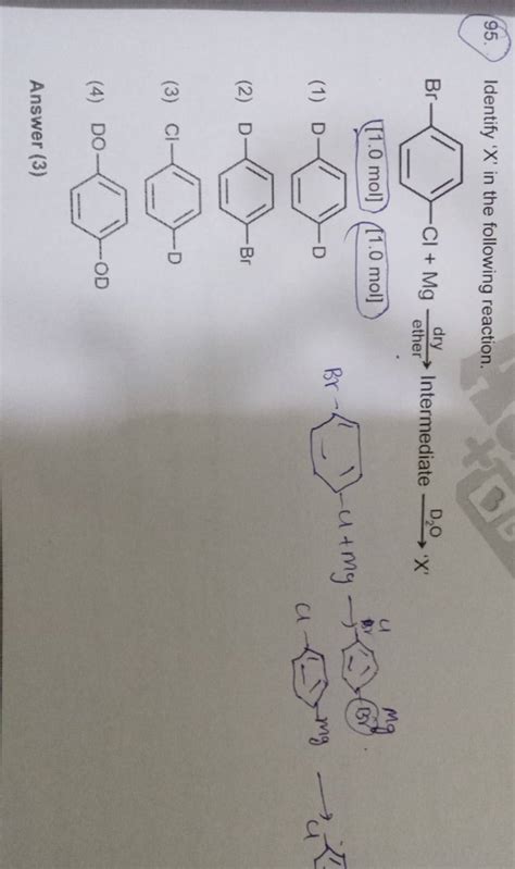 95 Identify X In The Following Reaction C[c ]c1ccc Br Cc1 Ether