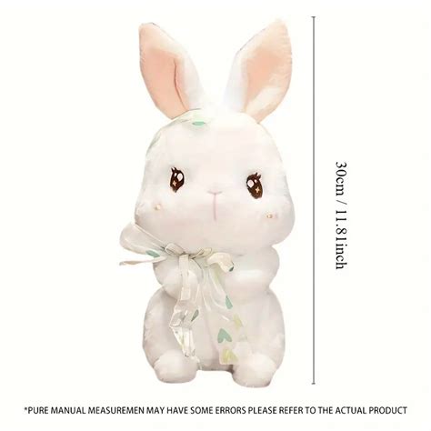 귀여운 토끼 인형과 리본 흰 토끼 인형 인형 토끼 인형 할로윈 추수감사절 부활절 크리스마스 발렌타인 데이 선 Temu Republic Of Korea
