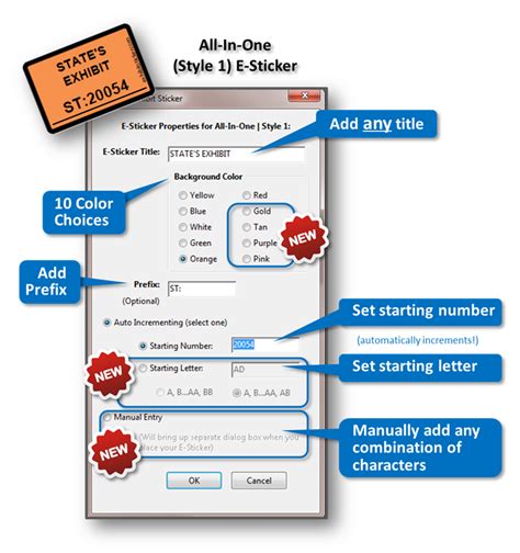 electronic exhibit stickers for adobe acrobat