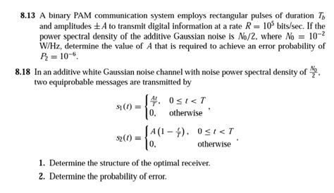 813 a binary pam communication system employs rectangular pulses of