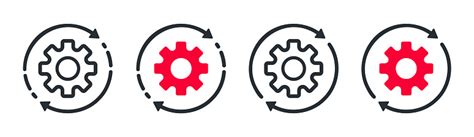 다채로운 설정 아이콘 벡터 세트 도구 톱니 바퀴 기어 기호는 흰색 배경에 고립되어 있습니다 복구 아이콘 도움말 옵션 계정 개념 진행 또는 건설 개념 톱니바퀴 아이콘 Ui