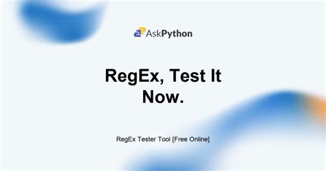 Regex Tester Tool Free Online Askpython