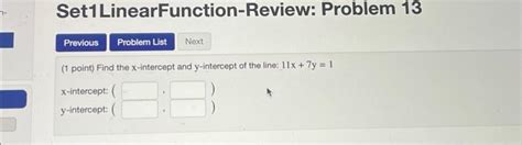 Solved Set1linearfunction Review Problem 13 1 Point Find