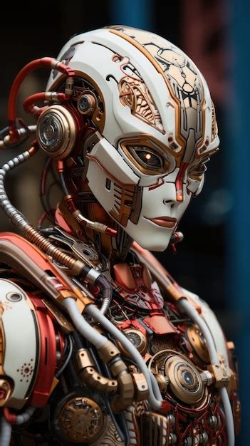 Premium Ai Image A Closeup Shot Of A Robotic Performer Dressed In Traditional Chinese Clothing