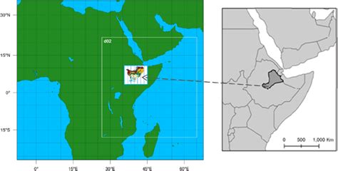 Study Area Wrf Domain Configuration The First Domain D01 Comprising