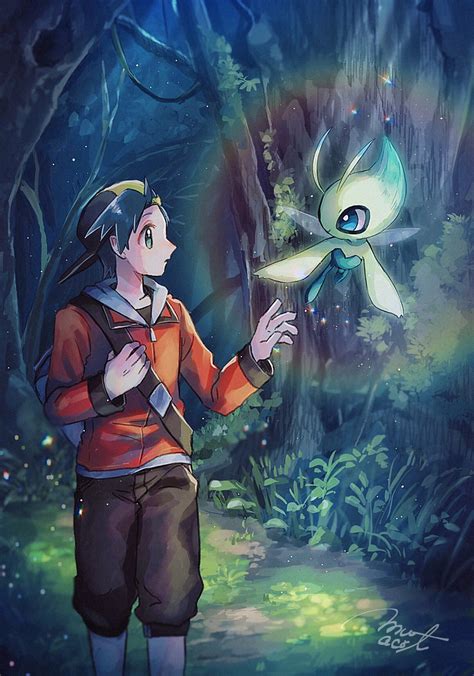 Ethan And Celebi Pokemon And 1 More Drawn By Hanenbo Danbooru