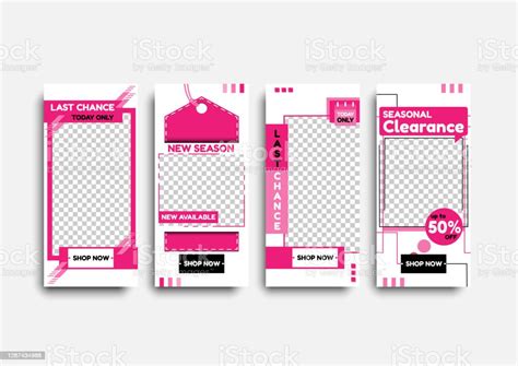 소셜 미디어 배너를 위한 배경 디자인 소셜 미디어 스토리 및 포스트 프레임 템플릿 집합입니다 벡터 커버 쇼핑을 위해 모의 승격을