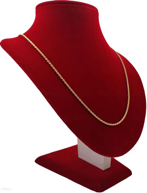 Golden Celebrity Piękny Damski Złoty Łańcuszek Kordel 50cm Pr 925 Naszyjnik Dla Kobiety 14k