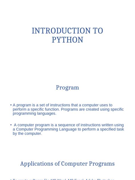 Intro To Python | PDF | Computer Programming | Programming Language