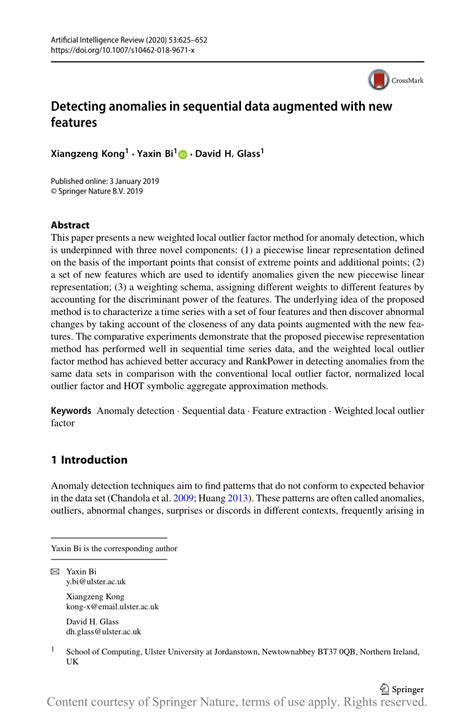 Detecting Anomalies In Sequential Data Augmented With New Features