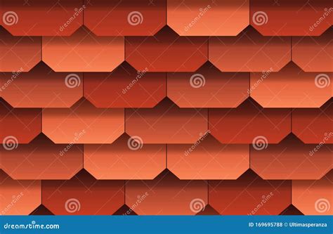 Seamless Texture Of Soft Shingles Rooftop Background Repeating Pattern Of Traditional Red Roof