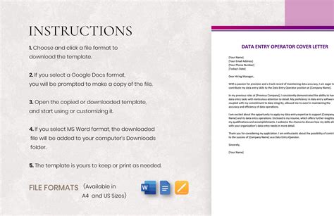 Data Entry Operator Cover Letter In Word Google Docs Download Template Net