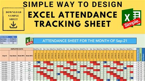 Design A Fully Automatic Attendance Sheet In Excel Download Sample