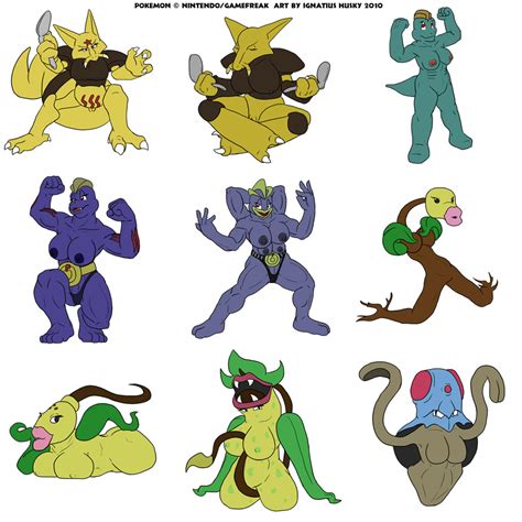Rule 34 9girls Alakazam Anthro Anthro Only Bellsprout Breasts Fangs