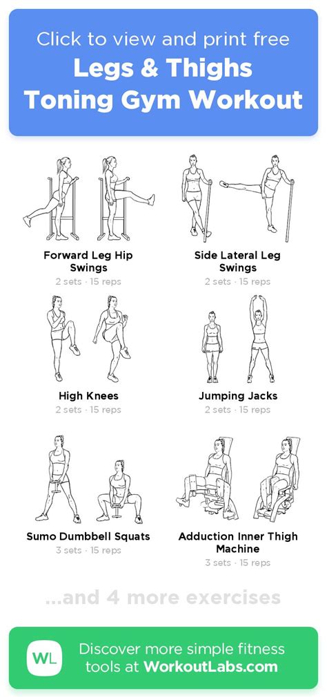 Free Workout Legs And Thighs Toning Gym Workout 22 Min Abs Legs