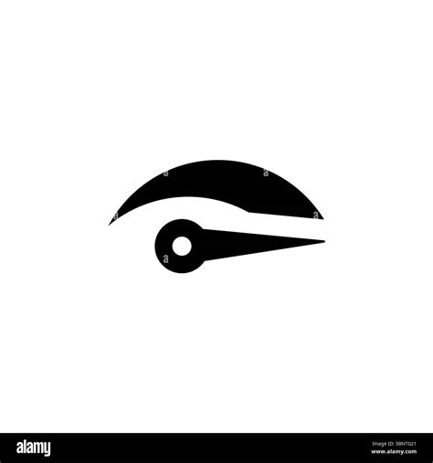 Tachometer Indicator Speedometer Performance Measurement Solid Flat Vector Icon Isolated On