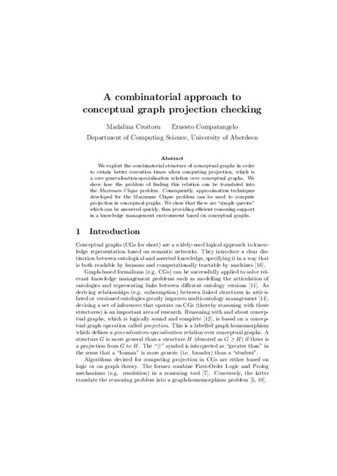 pdf a combinatorial approach to conceptual graph projection checking