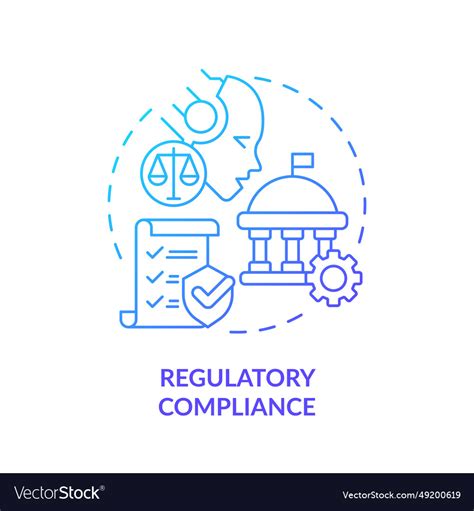 Thin Line Gradient Icon Regulatory Compliance Vector Image
