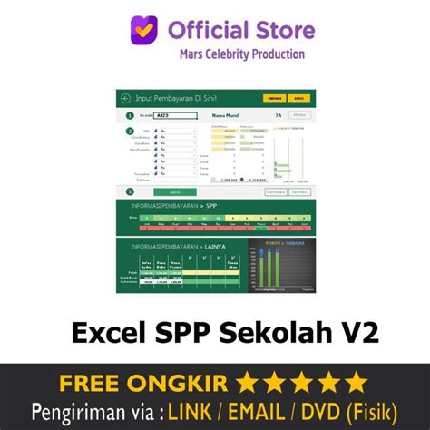 Jual Software Aplikasi Excel Untuk Pembayaran Spp Sekolah Pendidikan Kampus Premium Lifetime Di