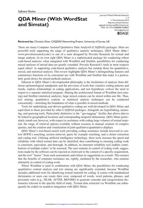 Pdf Qda Miner With Wordstat And Simstat