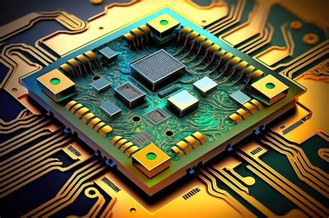 premium ai image microscopic image of futuristic complex microcircuit built with