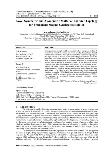 Novel Symmetric And Asymmetric Multilevel Inverter Topology For