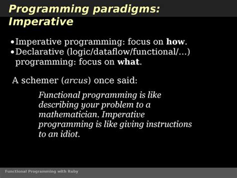 Functional Programming With Ruby Ppt