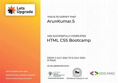 arunkumar s on linkedin letsupgrade html css webdevelopment