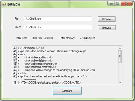 Ehfilediff File Compare Utility Codeproject