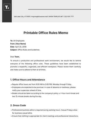 Free Sick Leave Memo Template To Edit Online