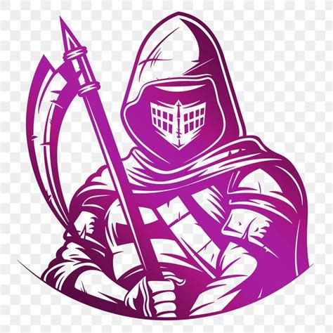 Premium Psd A Purple Knight With A Sword And Shield On It
