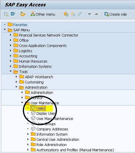 sap security creating new user account using transaction code su01