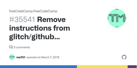 Remove Instructions From Glitch Github Boilerplates Issue FreeCodeCamp FreeCodeCamp